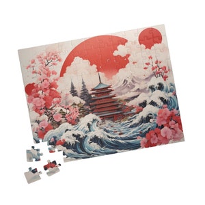 Hokusai Style Japanese Print Jigsaw Puzzle Unique Wave for Family for ...
