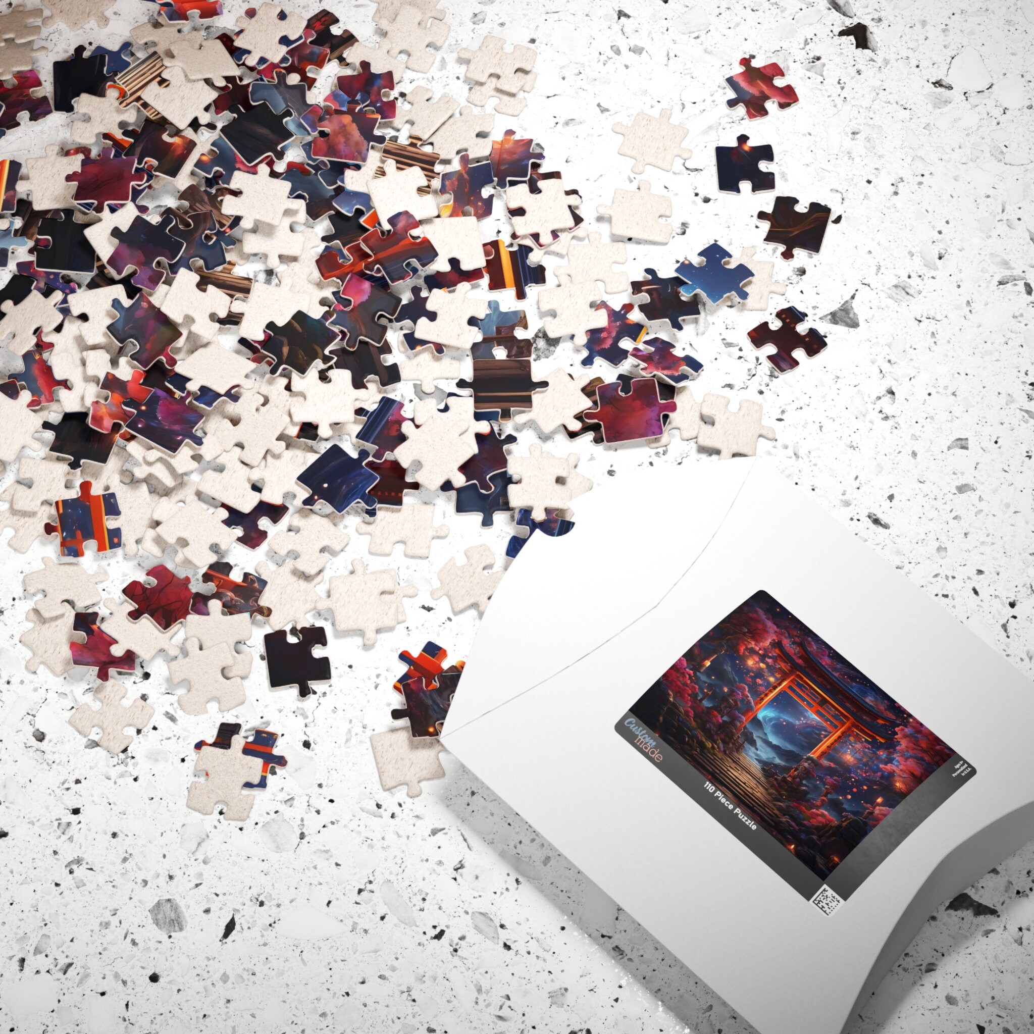 Cosmic Torii Gate Puzzle | Cherry Blossom Nebula Sky - Etsy