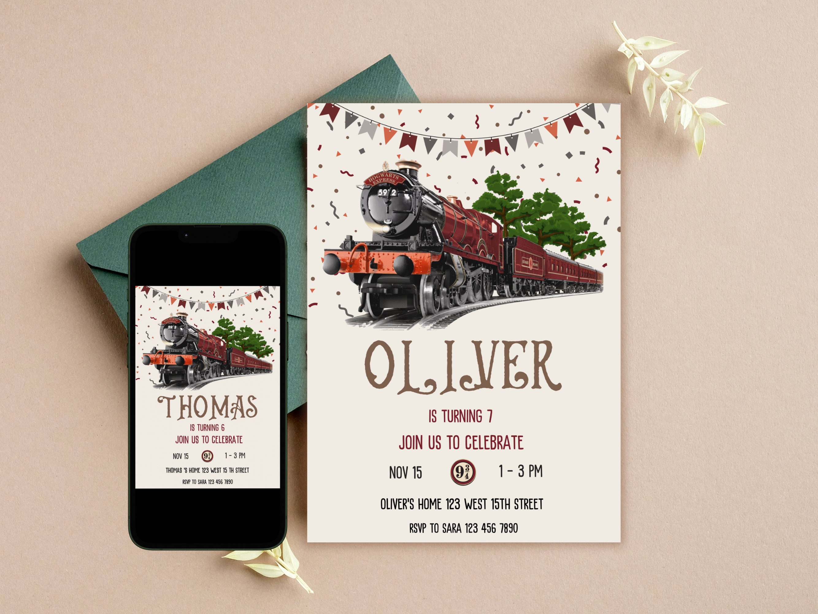 Editable Express Train Birthday Party Invitation, Magical Birthday ...