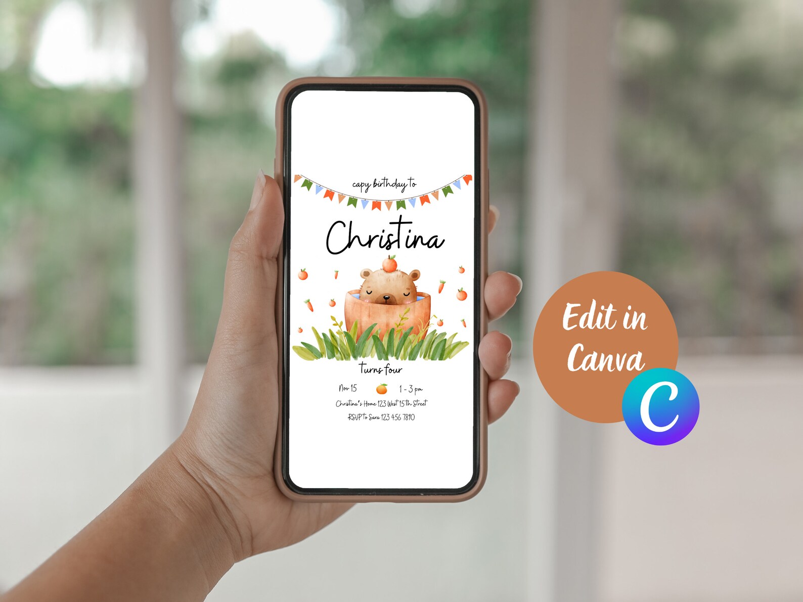 Capybara Birthday Invitation, Editable Capybara Invite, Kids Birthday ...