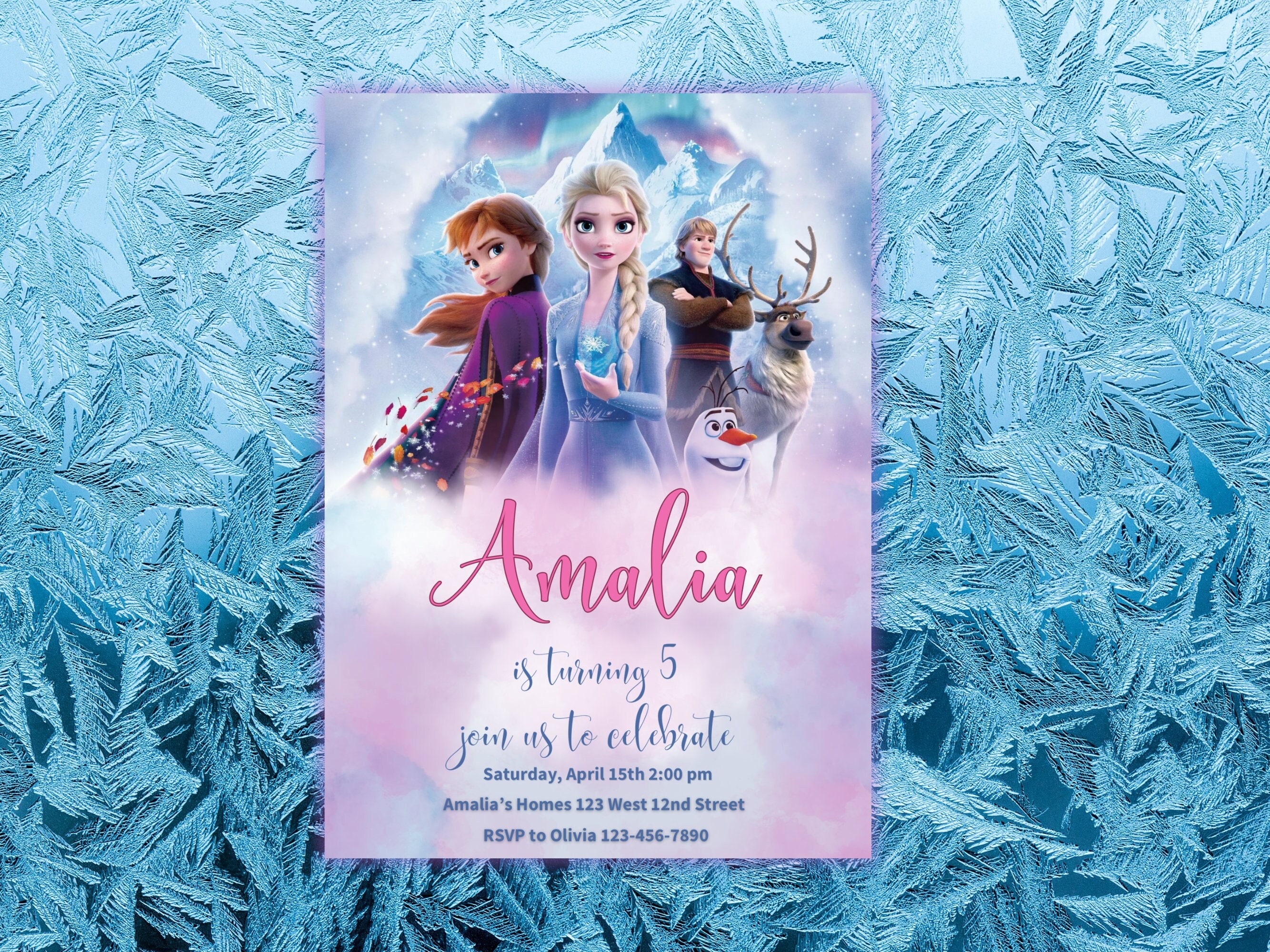 Frozen Invitation, Elsa and Anna Birthday Invitation, Winter Snow ...