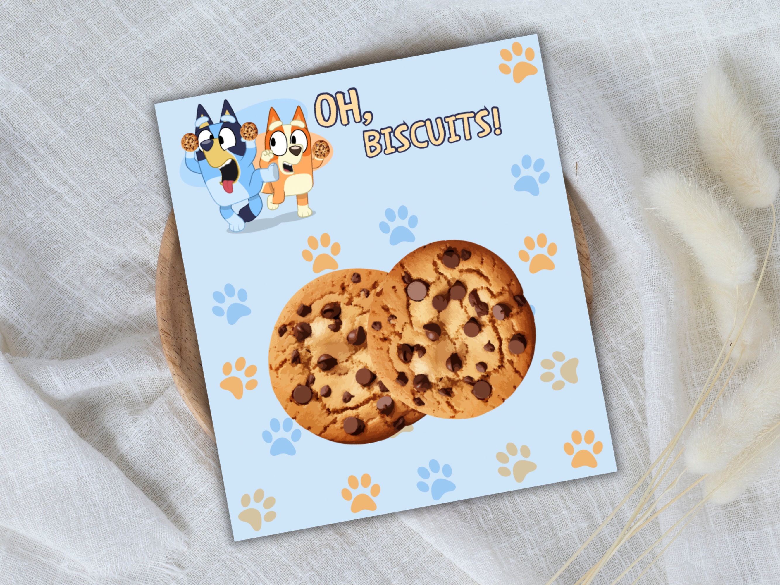 Editable Oh Biscuits Party Favors for Boy or Girl, Blue Dog Theme ...