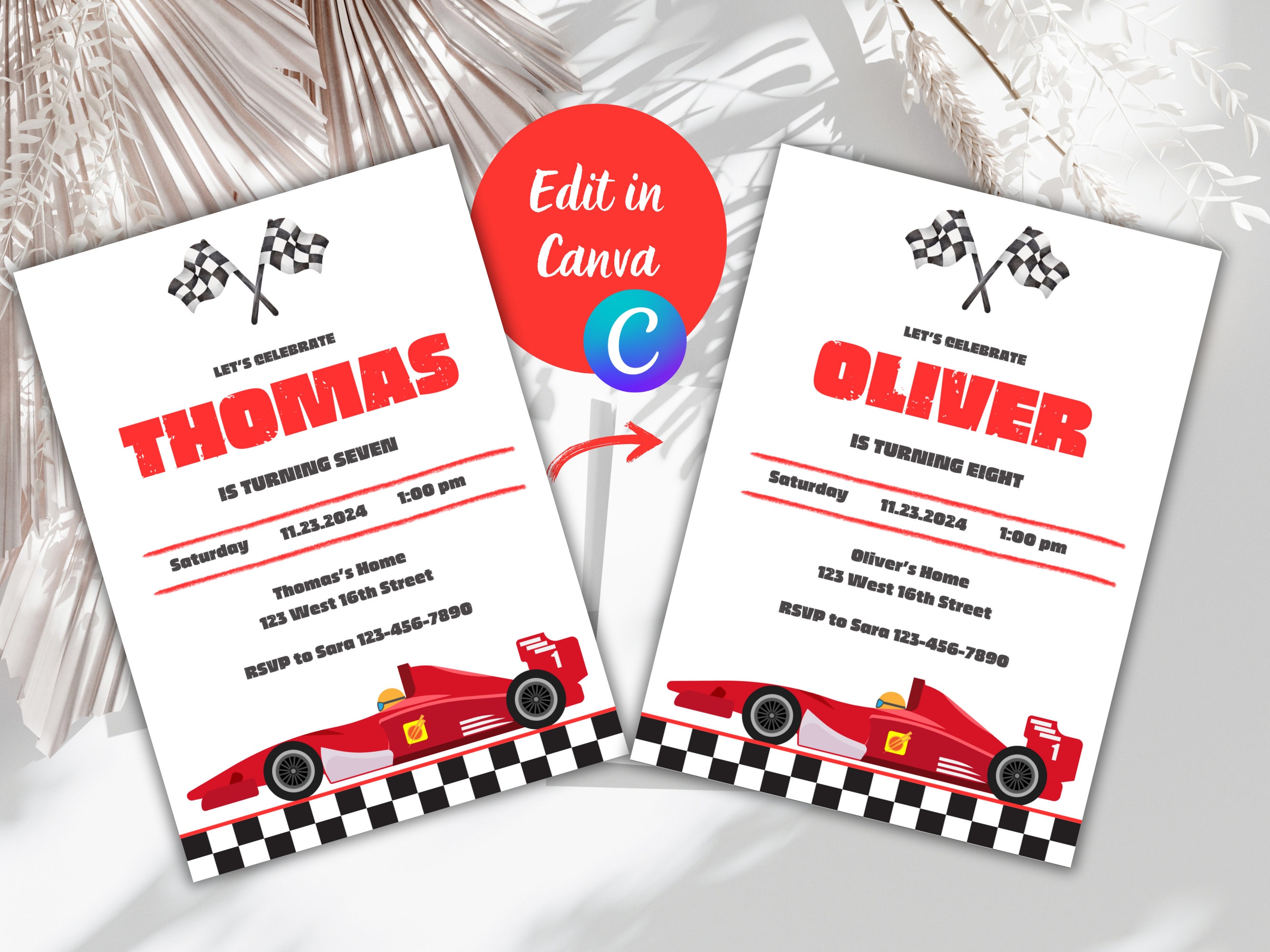 Racing Birthday Invitation, Editable F1 Birthday Invitation, F1 Speed ...