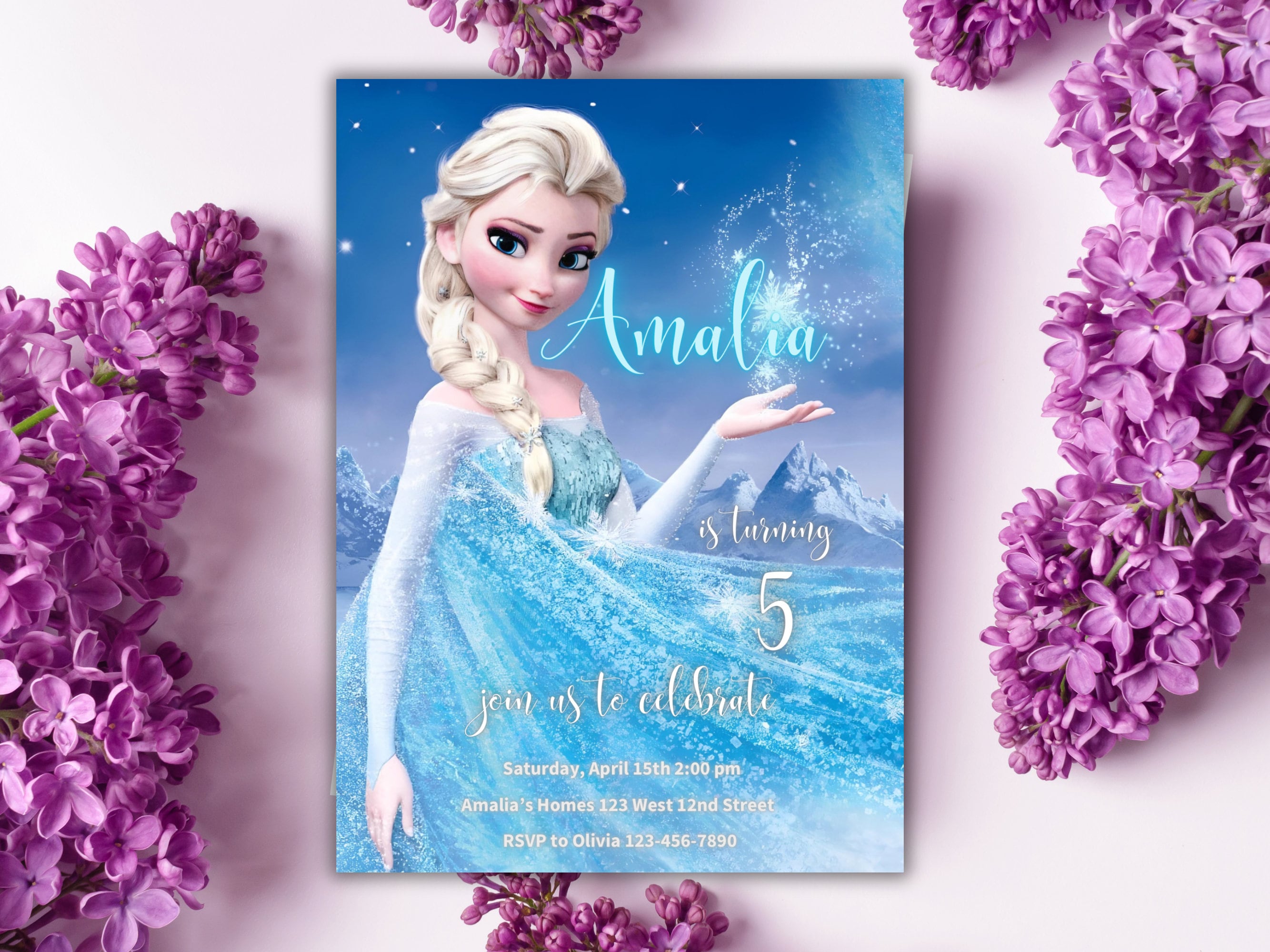 Frozen Invitation, Elsa Birthday Invitation, Winter Snow Birthday ...
