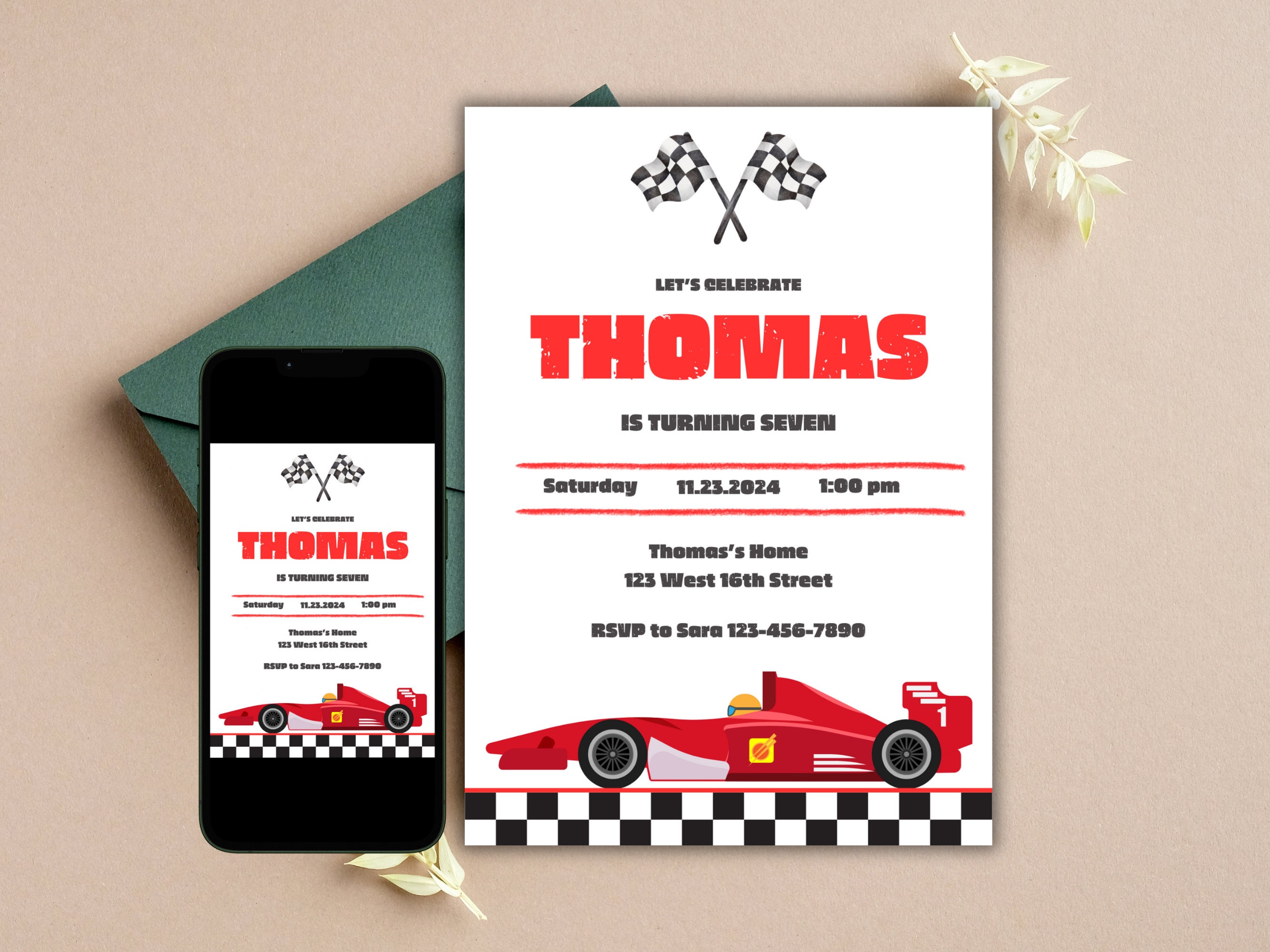 Racing Birthday Invitation, Editable F1 Birthday Invitation, F1 Speed ...