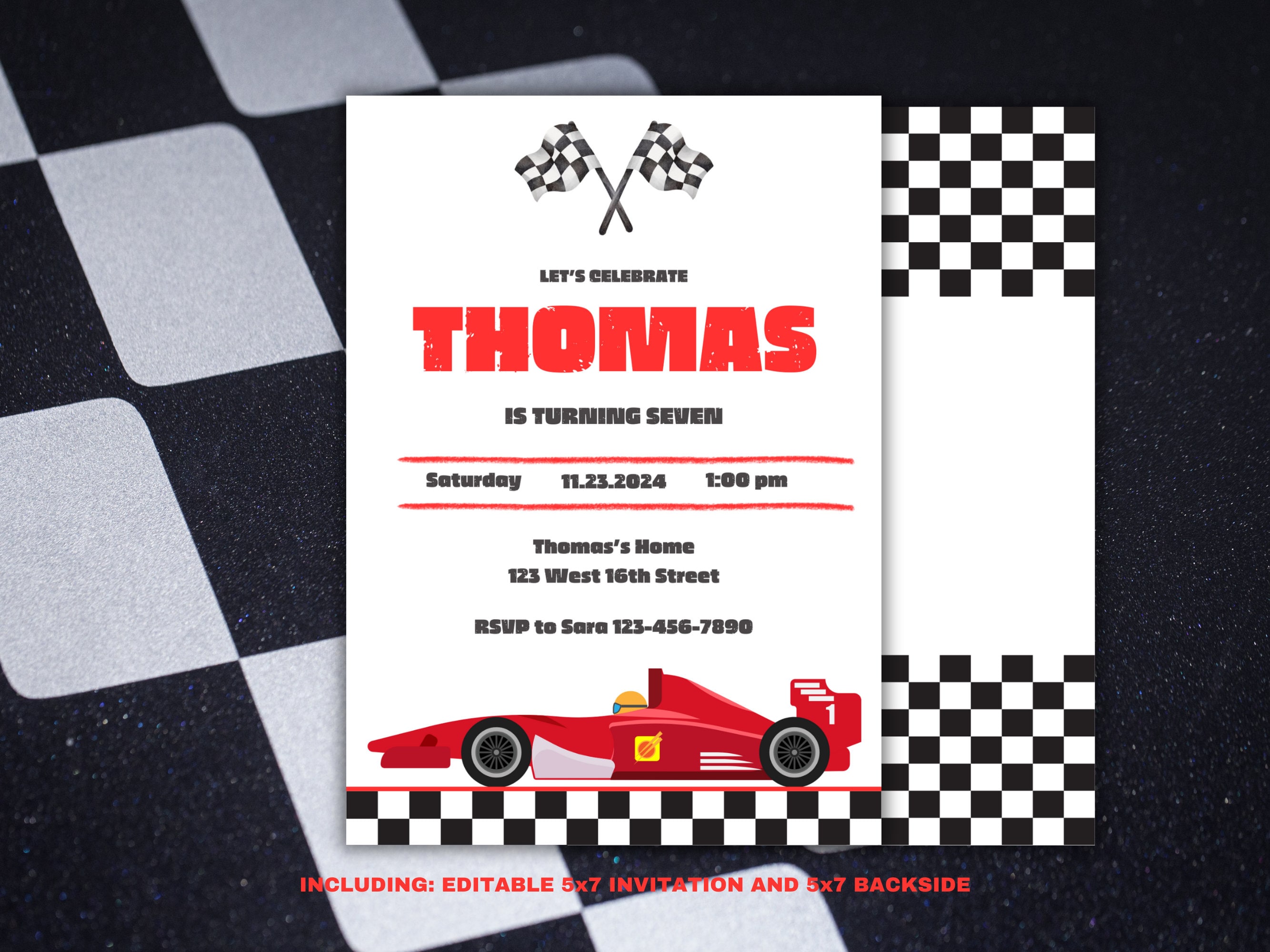 Racing Birthday Invitation, Editable F1 Birthday Invitation, F1 Speed ...