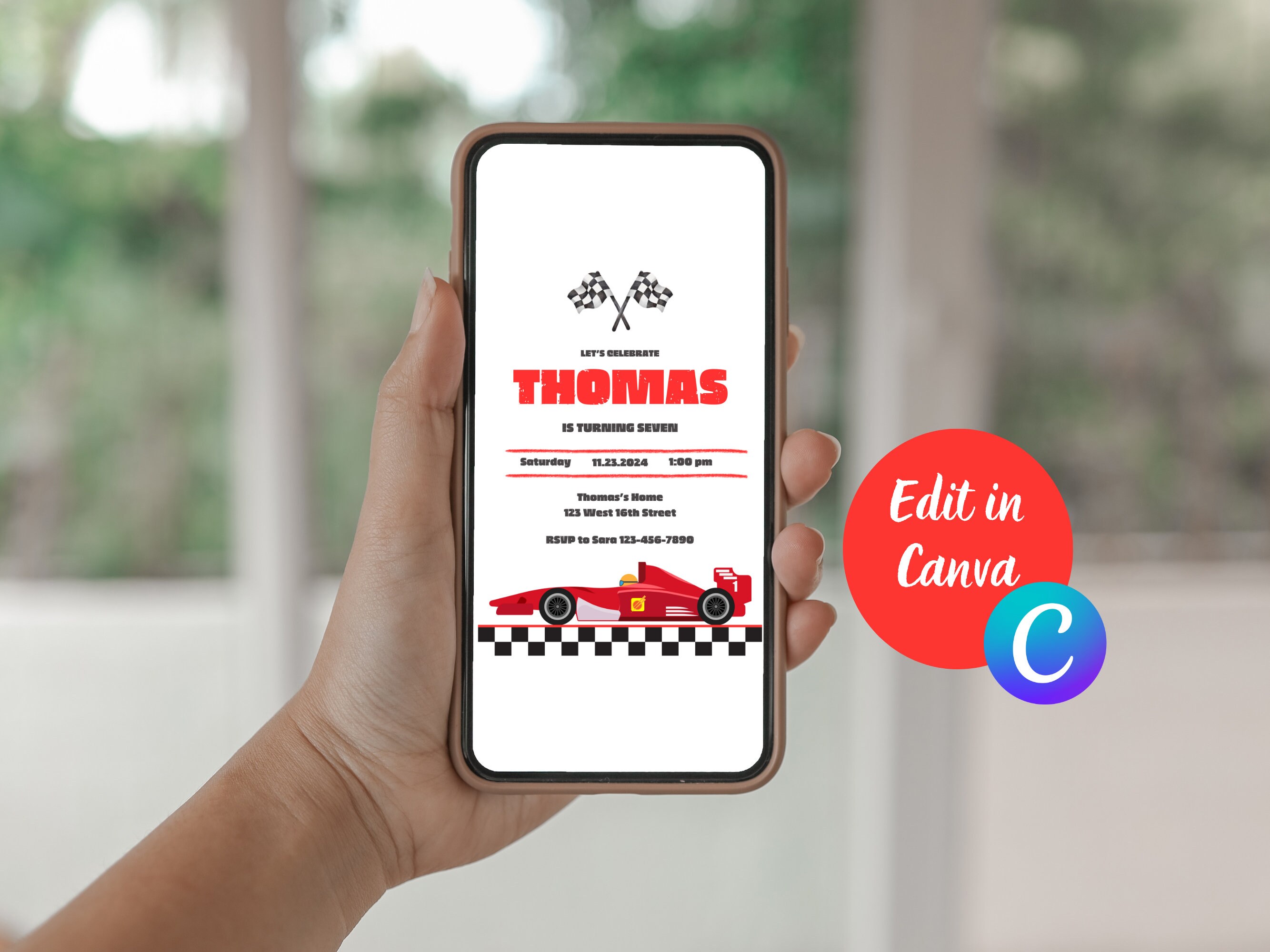 Racing Birthday Invitation, Editable F1 Birthday Invitation, F1 Speed ...