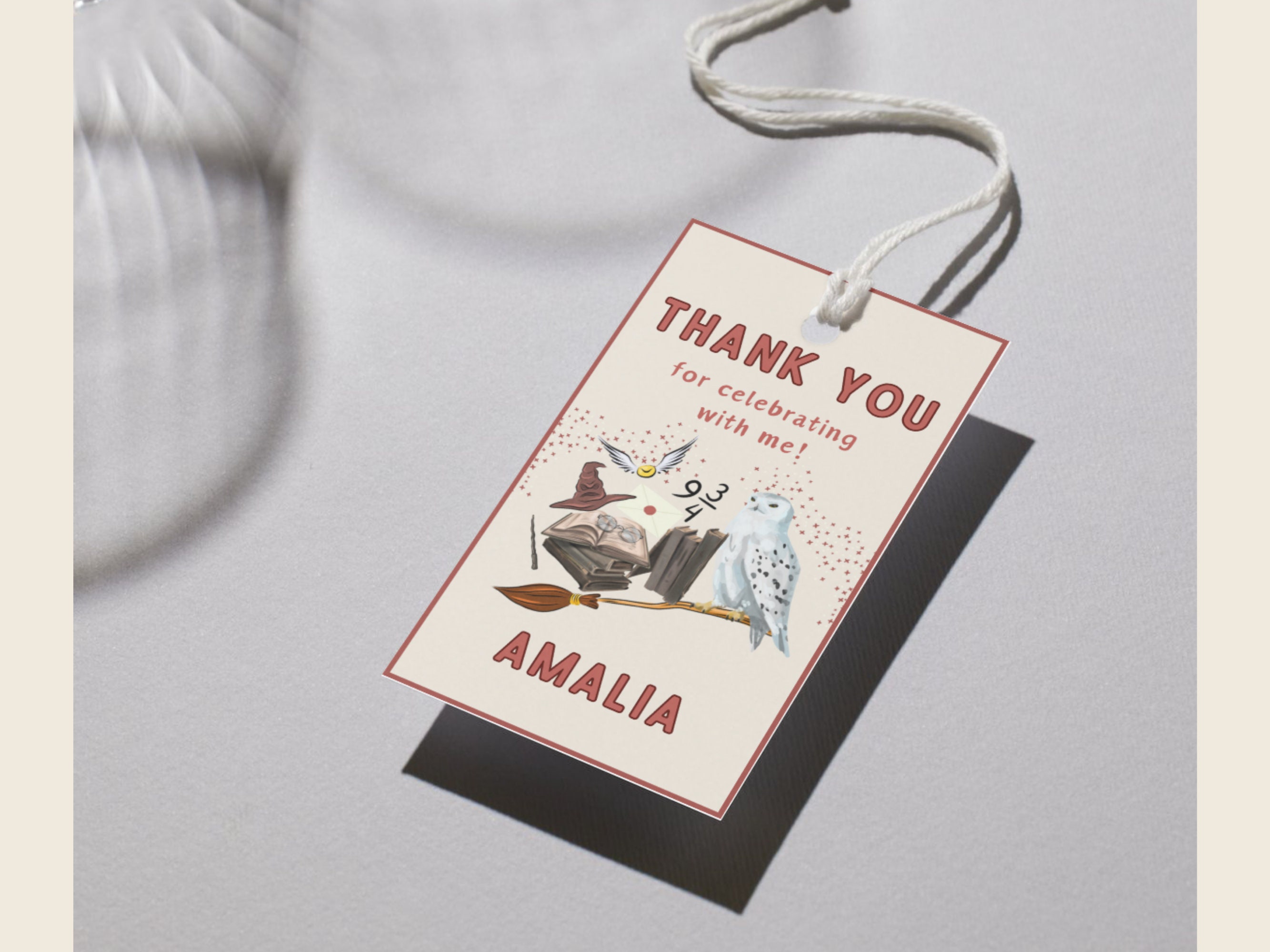 Editable Wizard Thank You Tags Printable Wizard Party Favors Wizard ...