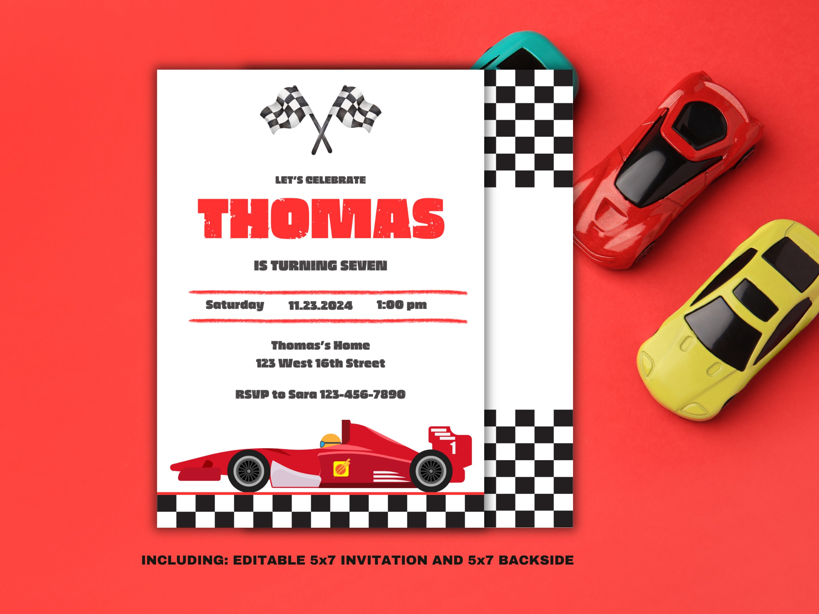 Racing Birthday Invitation, Editable F1 Birthday Invitation, F1 Speed ...
