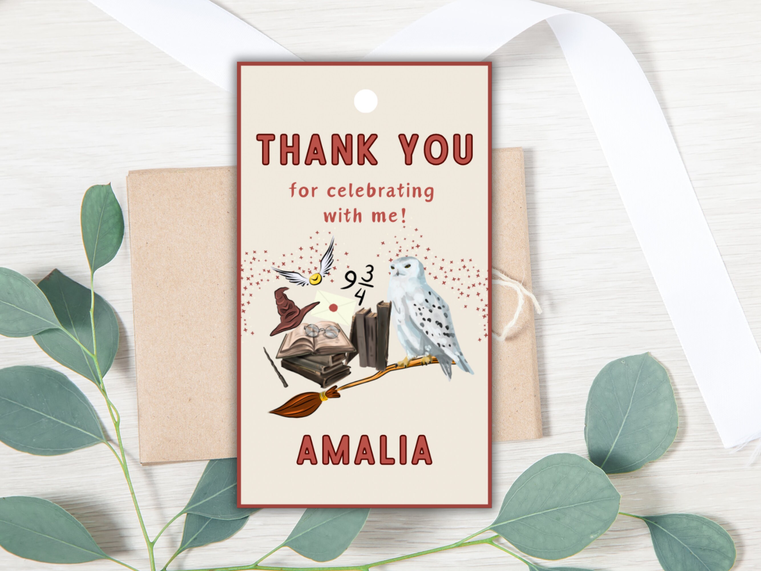 Editable Wizard Thank You Tags Printable Wizard Party Favors Wizard ...
