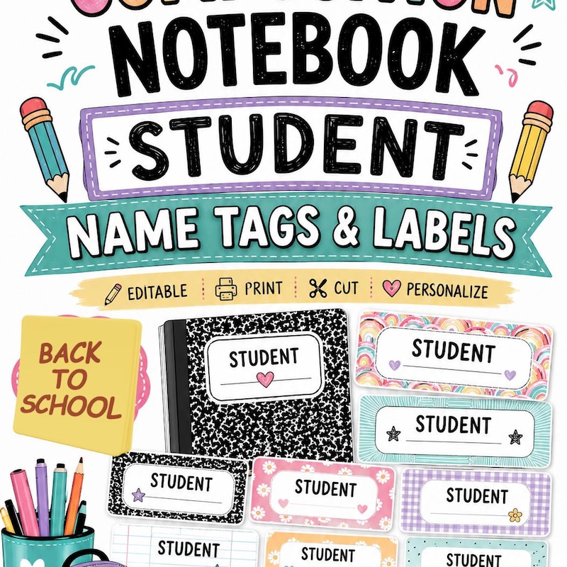 Composition Labels - Etsy