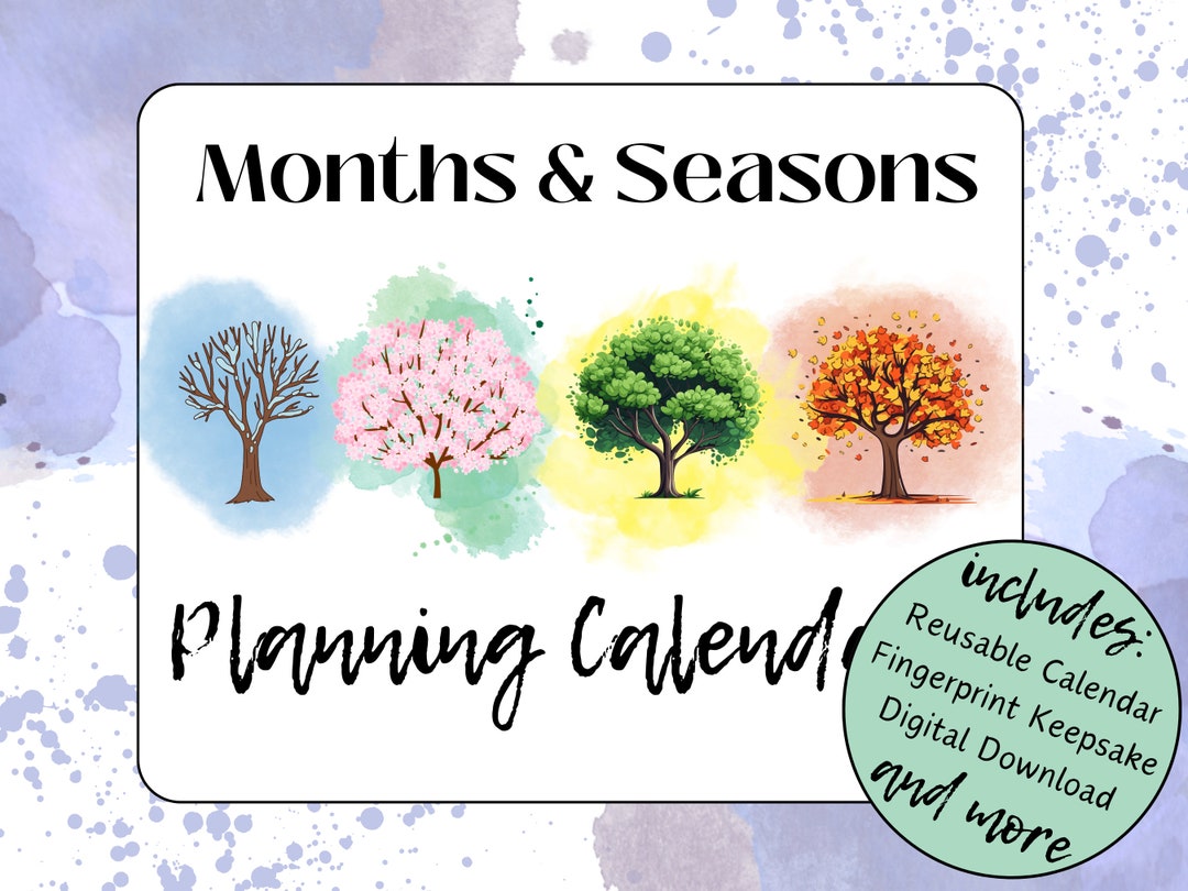 Months & Seasons Learning Printable Activities Calendar Kids Calendar ...