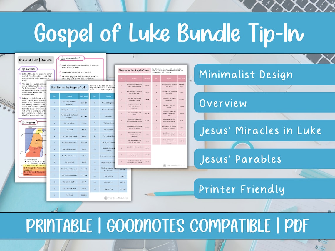 Gospel of Luke Bundle | Bible Study Overview (PDF) - Etsy