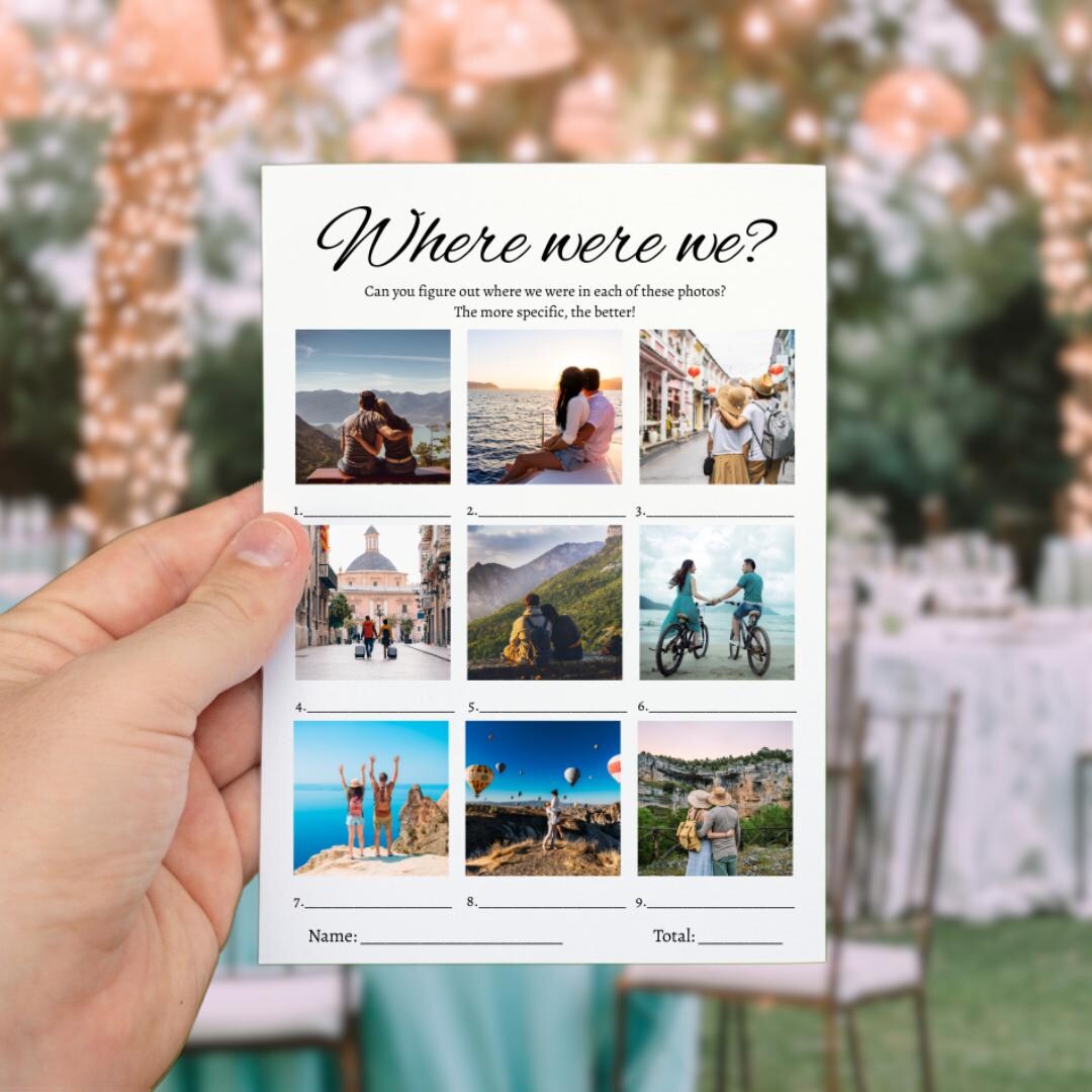 Custom Photo Guessing Game Template Wedding Fun Games Where Were They ...