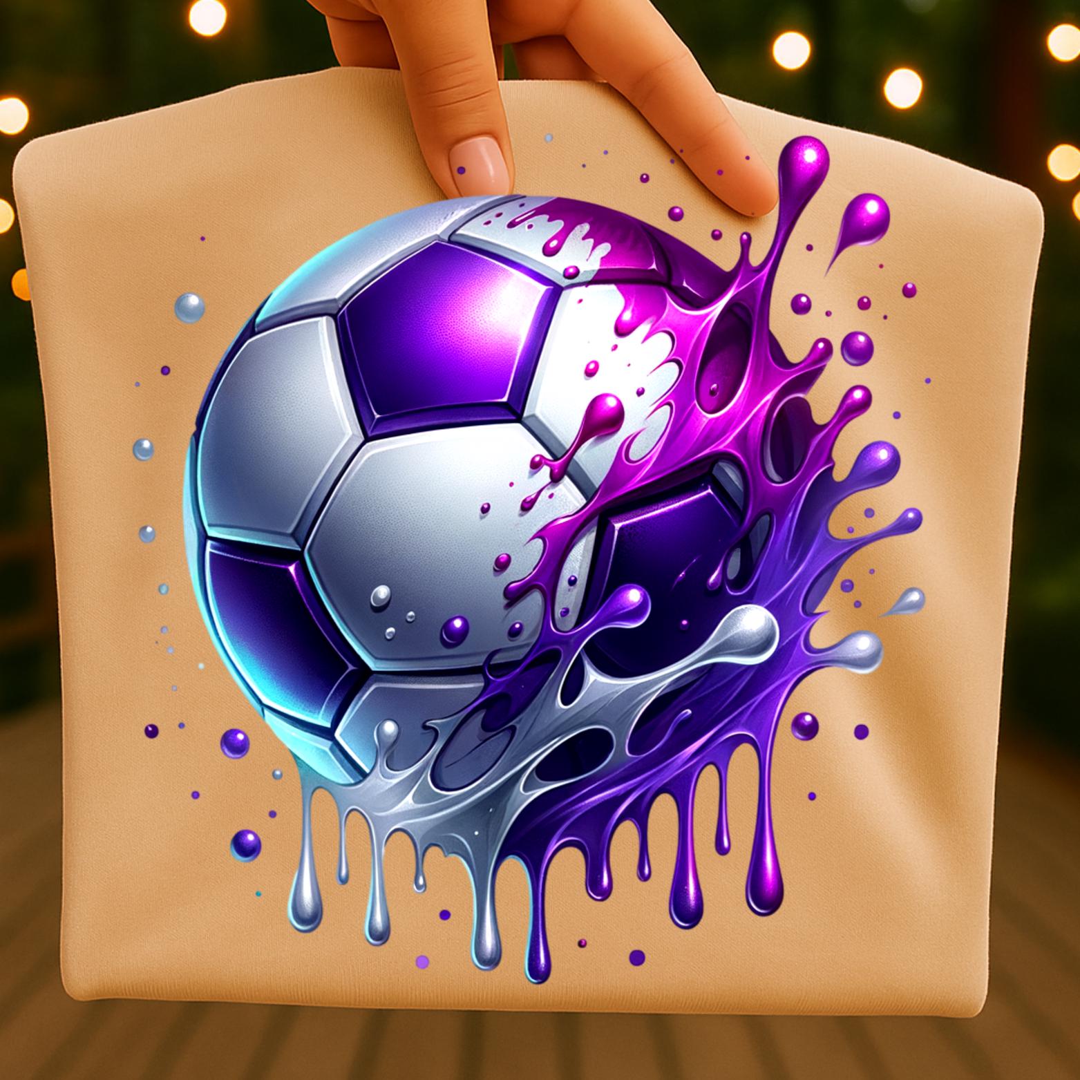 Soccer Ball Purple Silver Sublimation Digital Download PNG Sports ...