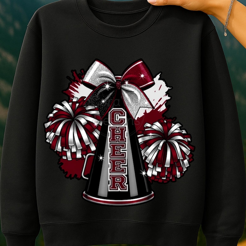 Cheer Maroon Silver Black Png - Etsy