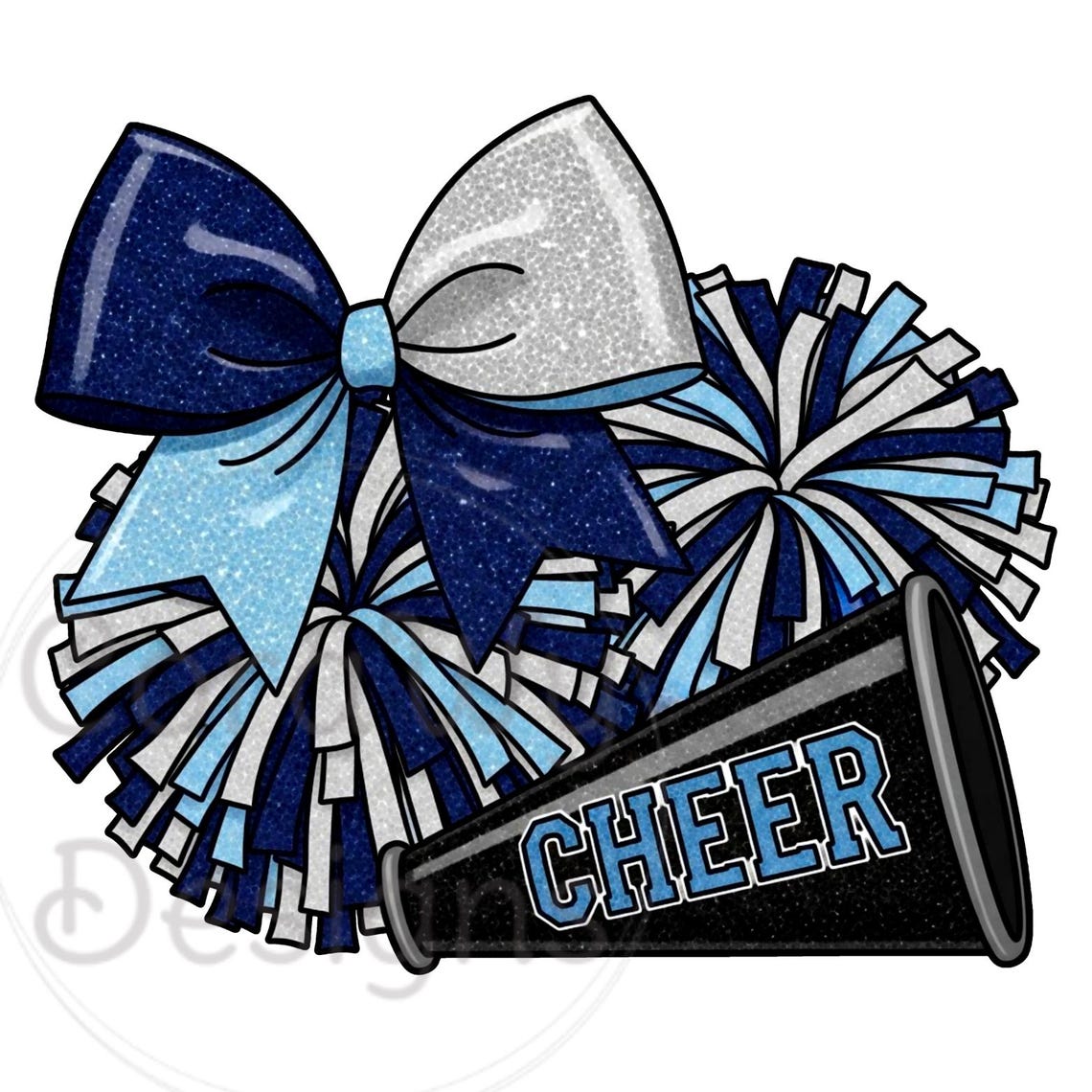 Cheer Navy Light Blue Png - Etsy