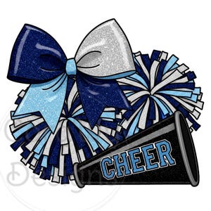 Cheer Navy Light Blue Png - Etsy