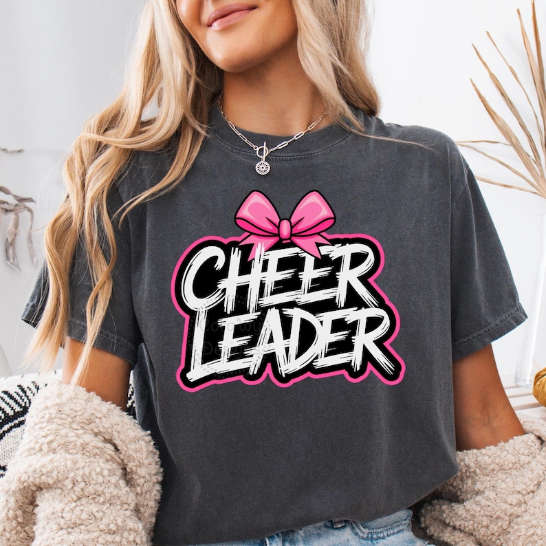 Cheer Pink Sublimation Digital Download PNG Cheerleader Bow Shirt, Logo ...