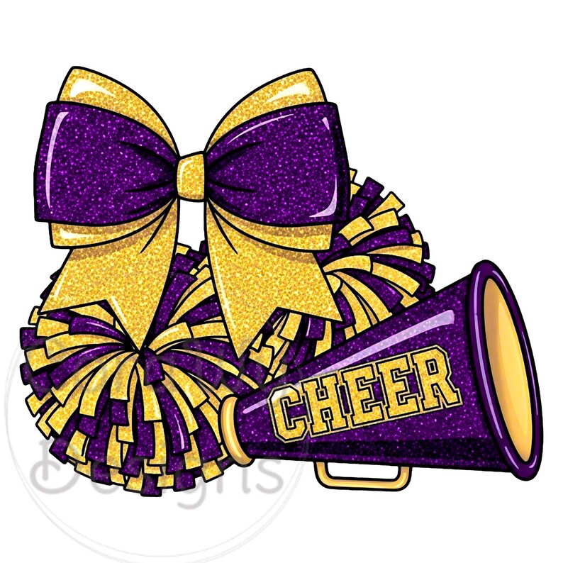 Cheer Gold Purple Png - Etsy