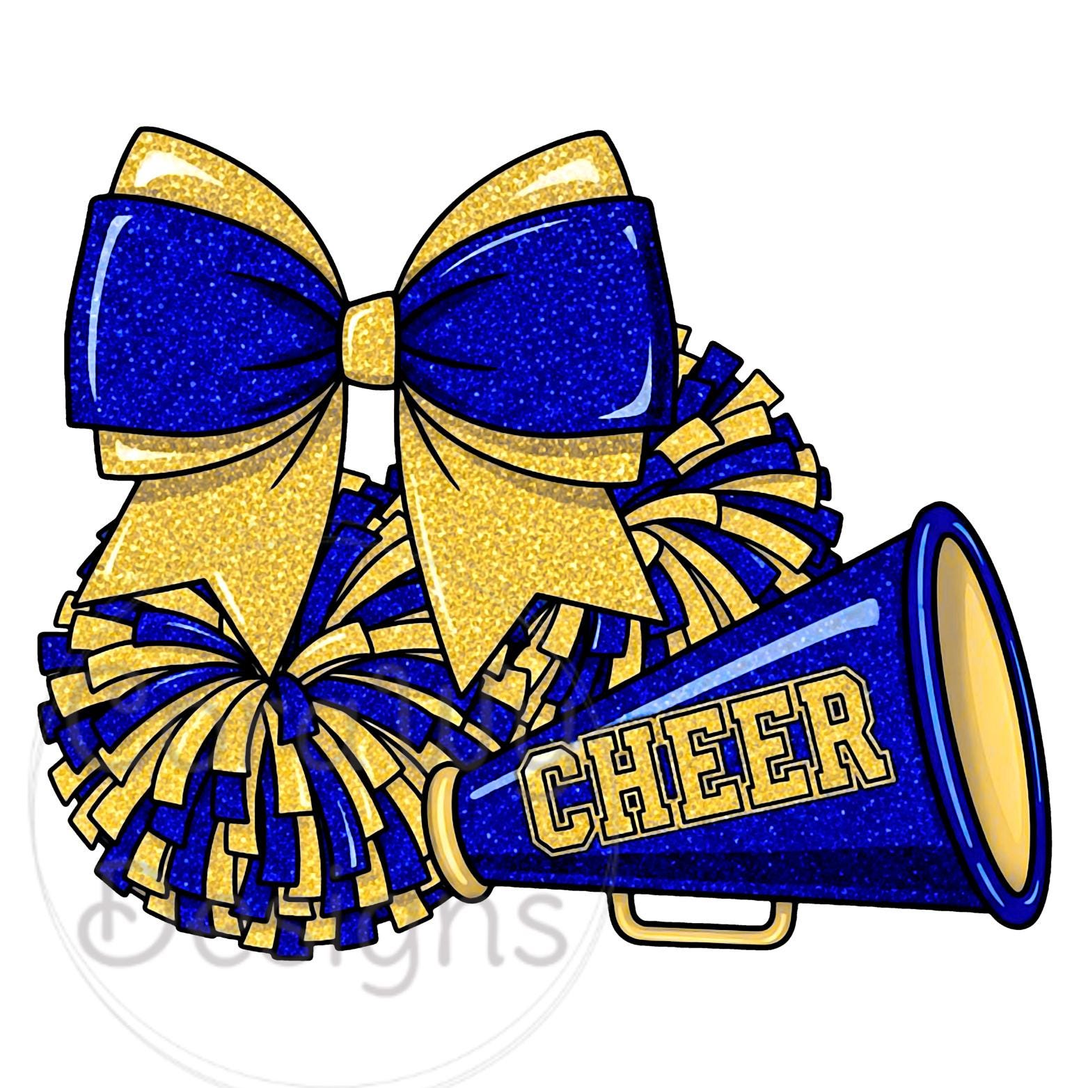 Cheer Blue Gold Png - Etsy