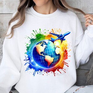 World Map Watercolor Sublimation Digital Download PNG Travel Gift ...