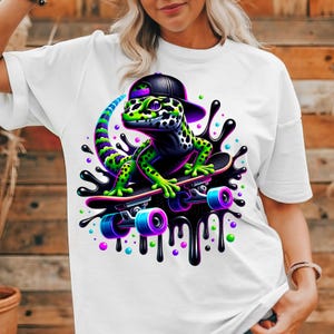 Leopard Gecko Sublimation Digital Download PNG Skateboard Reptile ...