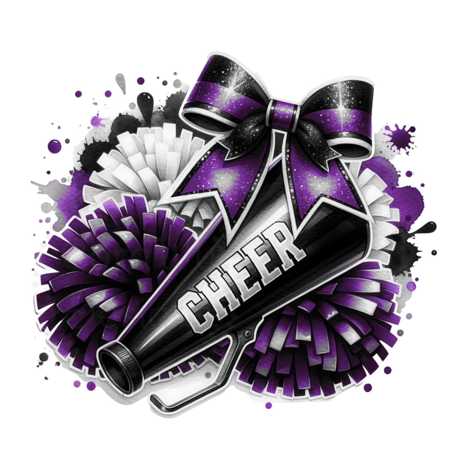 Cheer Purple Black Bow PNG Digital Download - Etsy