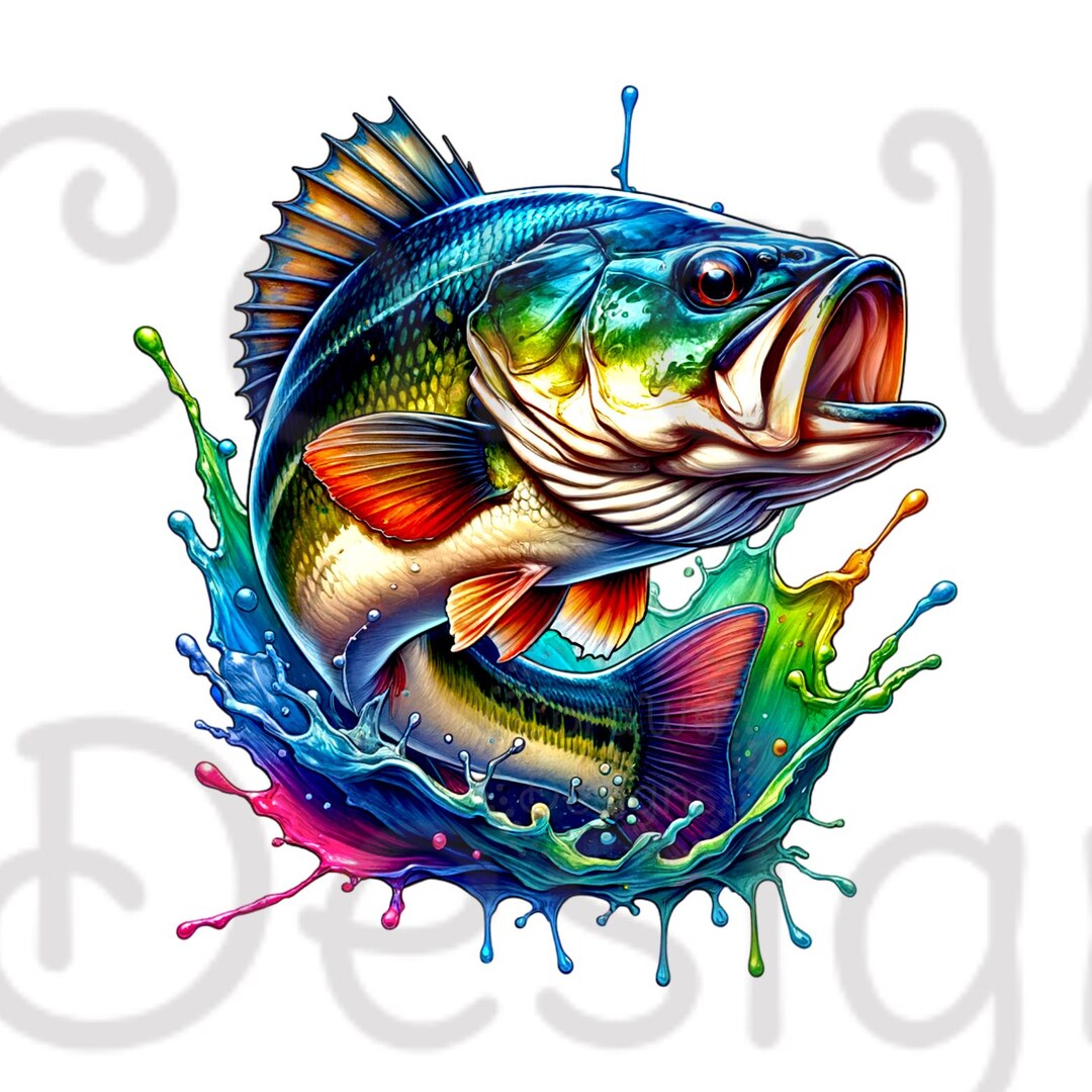 Bass Fish Sublimation Digital Download PNG Fishing Shirt Outdoors ...