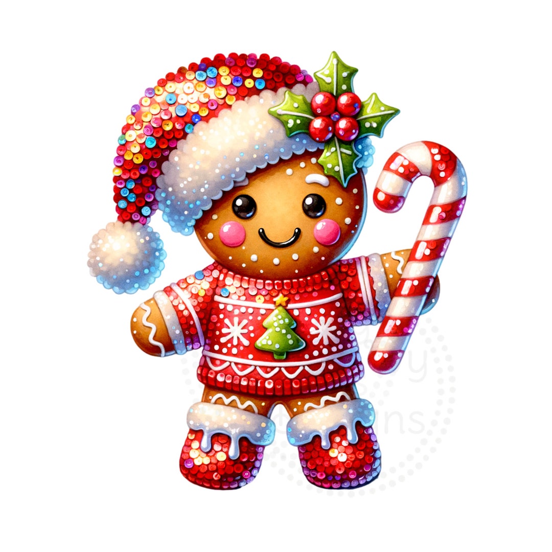 Gingerbread Candy Cane Sublimation Digital Download PNG Christmas ...