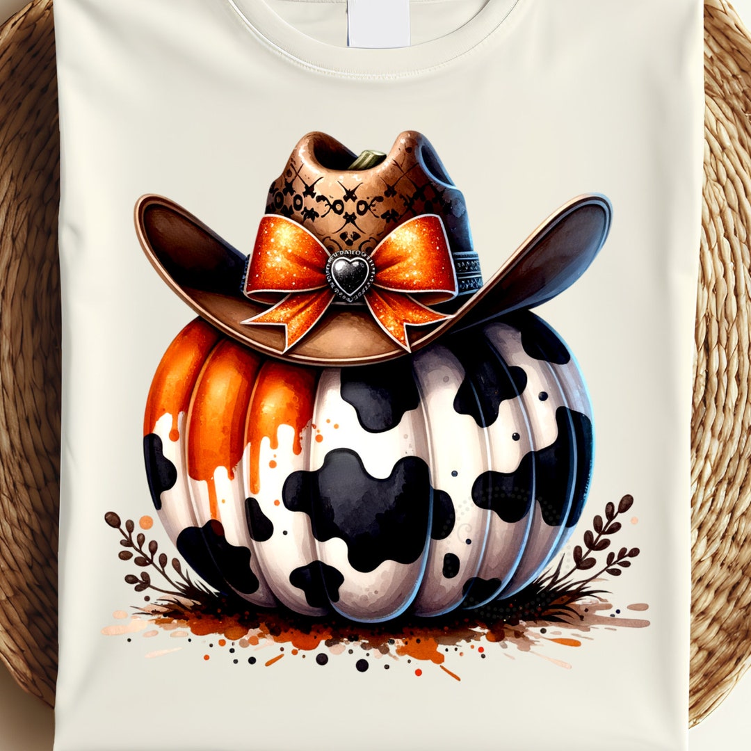 Cowboy Pumpkin Watercolor Sublimation Digital Download PNG Western ...