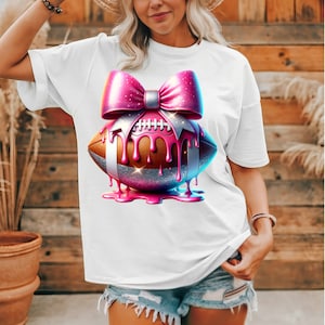 Football Pink Bow Sublimation Digital Download PNG Cheer Design - Etsy