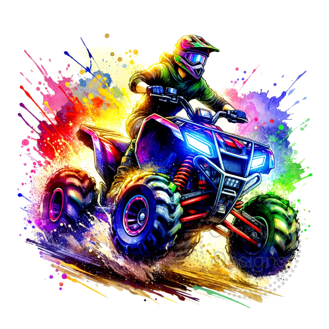 ATV Rider Watercolor Sublimation Digital Download PNG Outdoors Design ...
