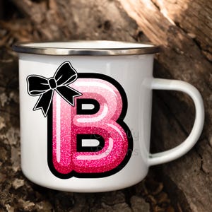 Initial Letter B With Bow Sublimation Digital Download PNG Wall Art ...