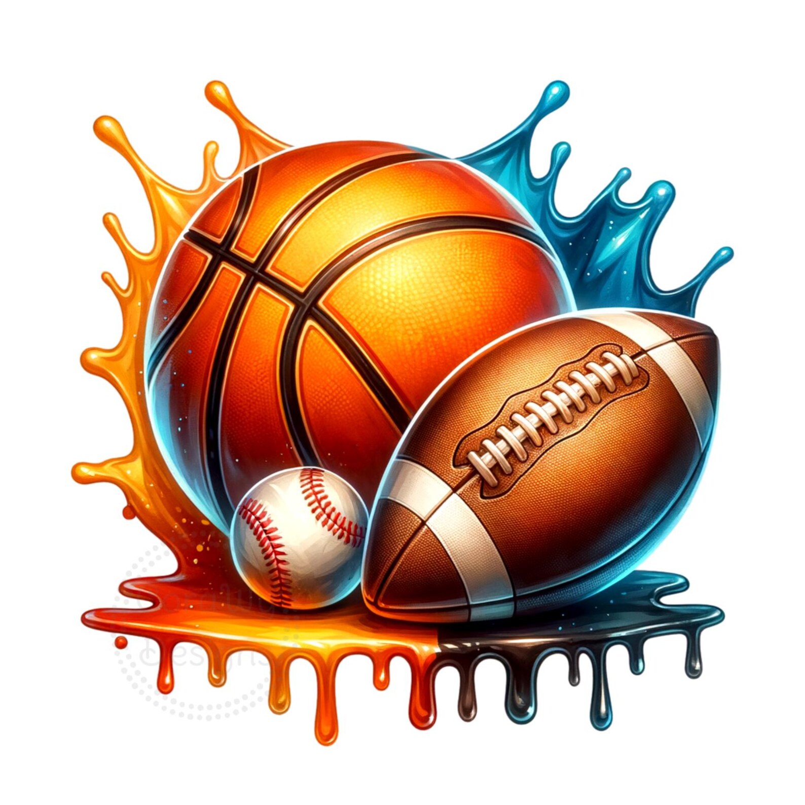 Basketball, Football, Baseball Png - Etsy