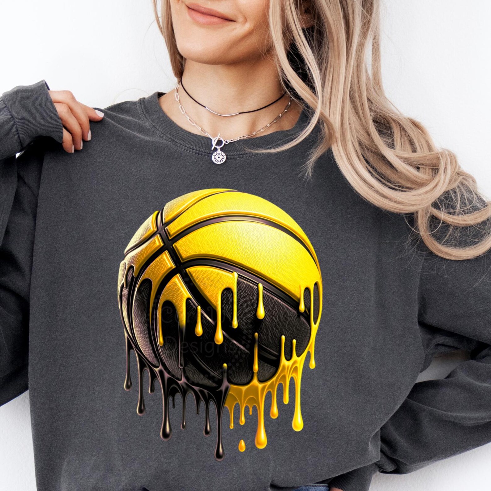 Basketball Yellow Black Png - Etsy