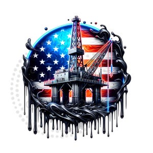 Oil Rig Watercolor Sublimation Digital Download PNG Offshore Drilling ...