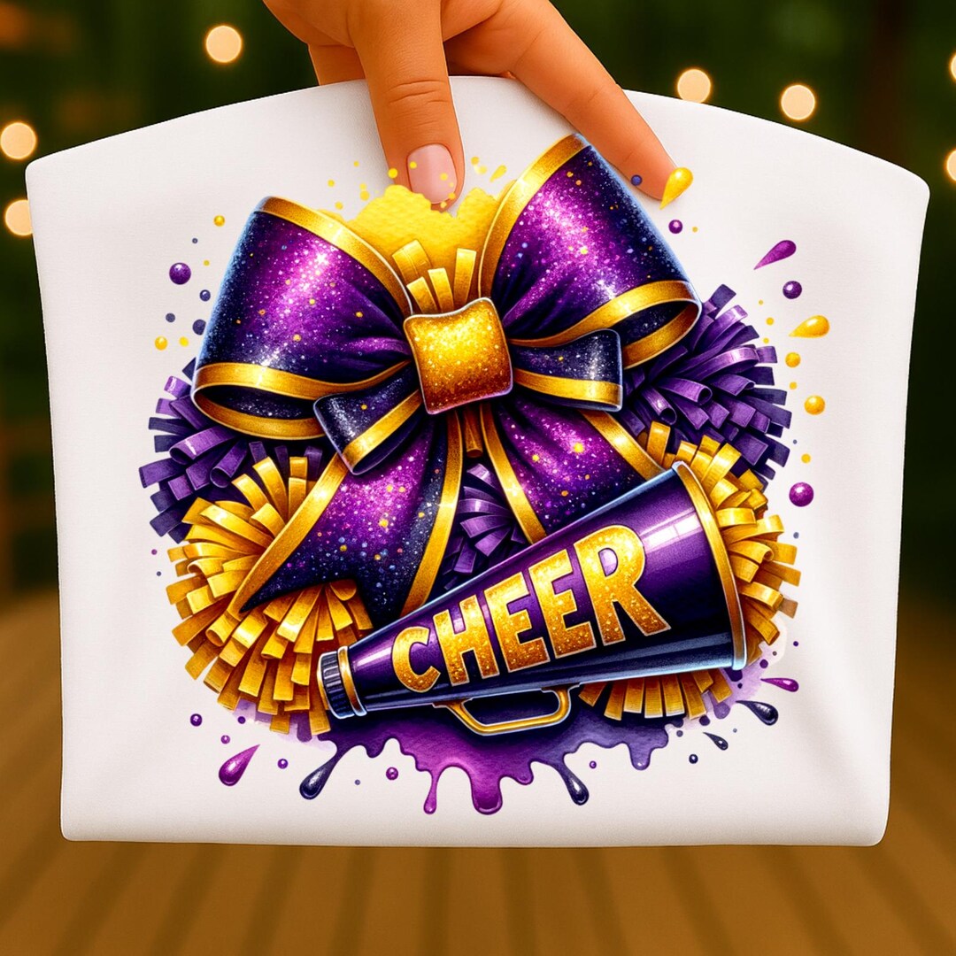 Cheer Purple and Gold Digital Download PNG Cheerleading Design - Etsy