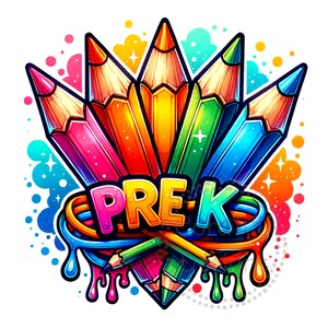 Pre-k Watercolor Sublimation Digital Download PNG School Design for ...