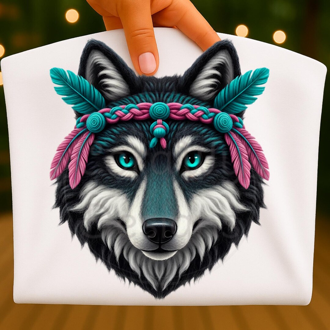 Wolf PNG Feathers Digital Download - Etsy