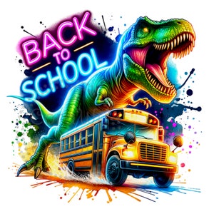 Dinosaur Back to School Watercolor Sublimation Digital Download PNG T ...