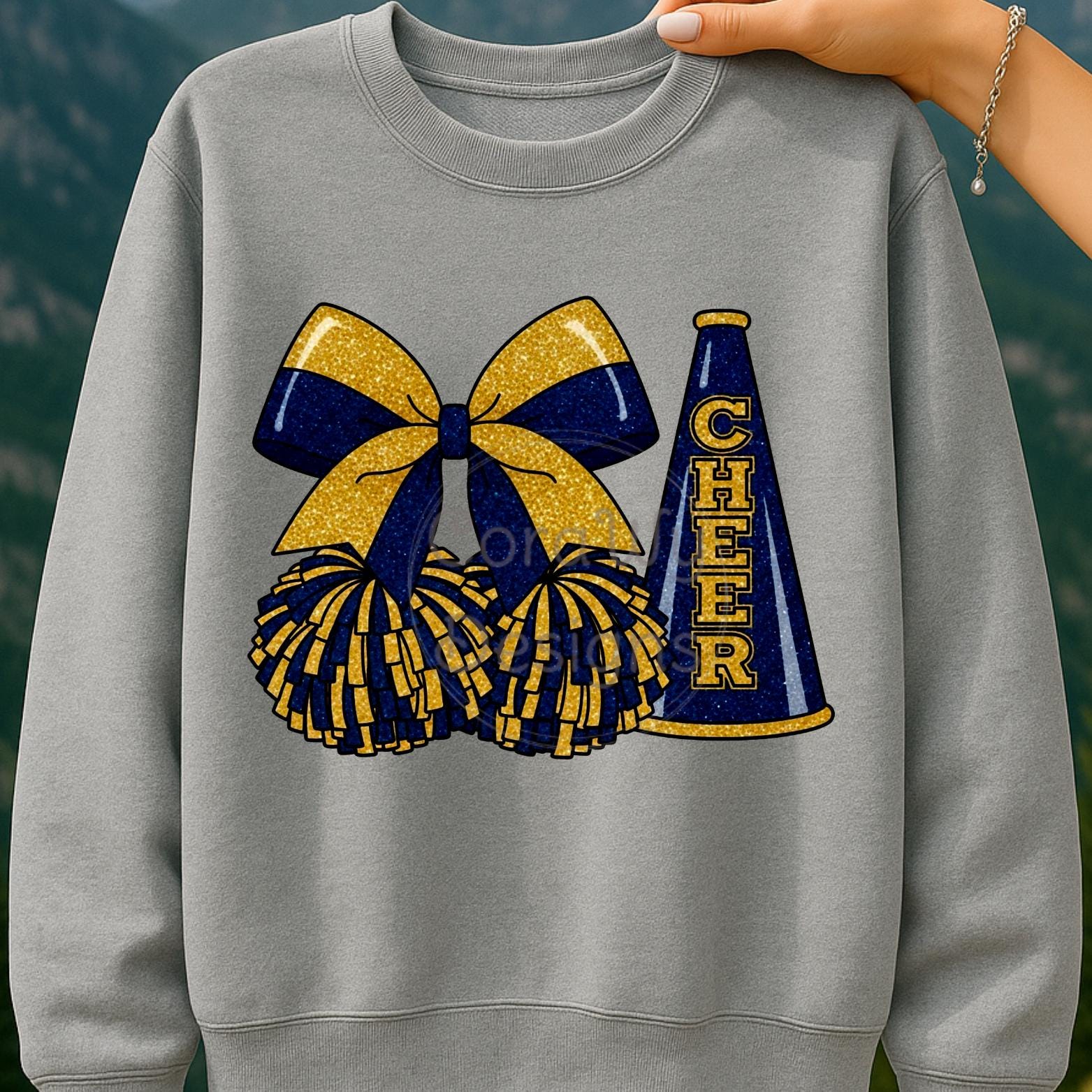 Cheer Navy Gold Png - Etsy