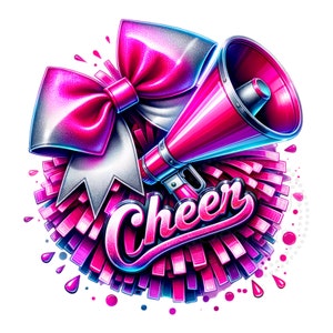 Cheer Pink Watercolor Sublimation Digital Download PNG Cheerleading ...