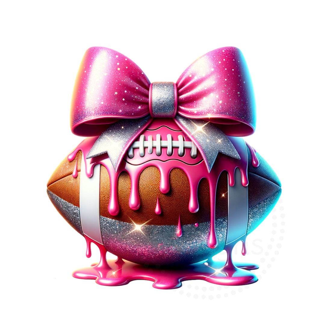 Football Pink Bow Sublimation Digital Download PNG Cheer Design - Etsy