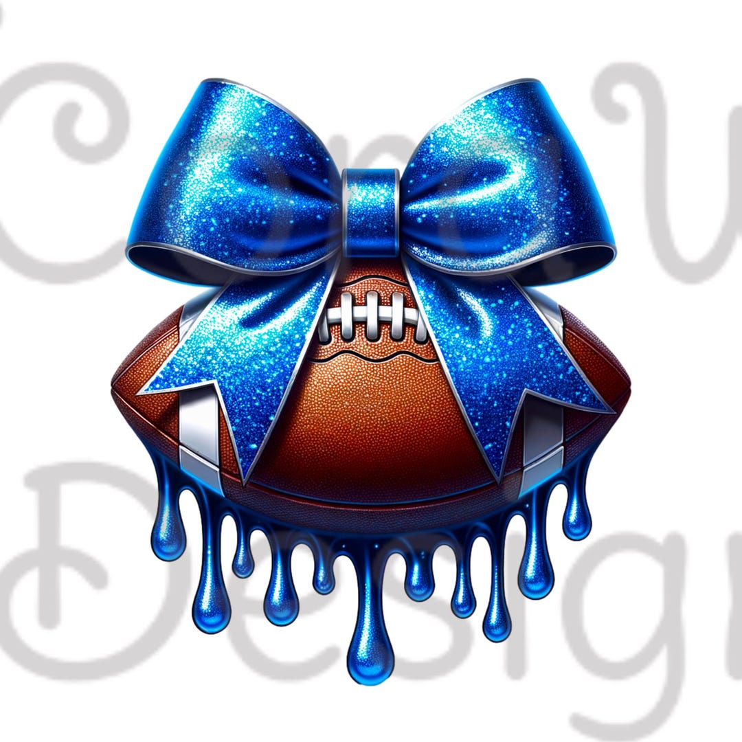 Cheer Bow Blue Football Png - Etsy