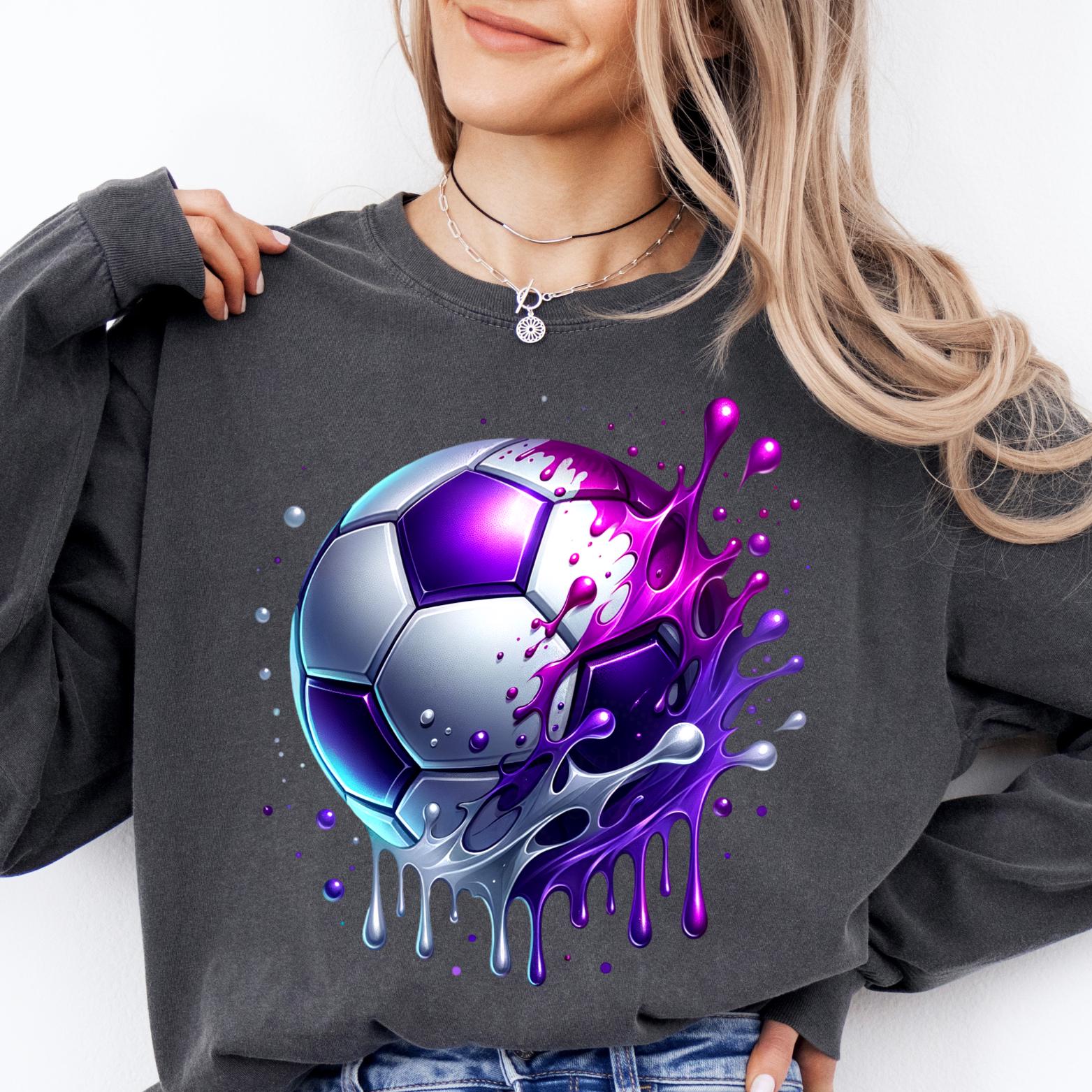 Soccer Ball Purple Silver Sublimation Digital Download PNG Sports ...