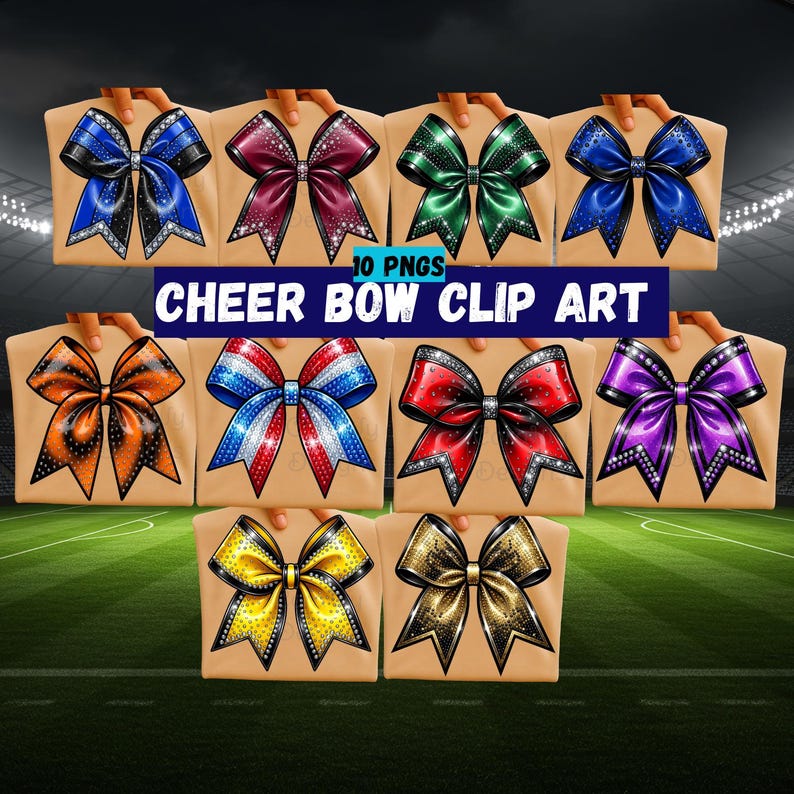 Cheer Bow Clip Art Bundle PNG Digital Downloads - Etsy