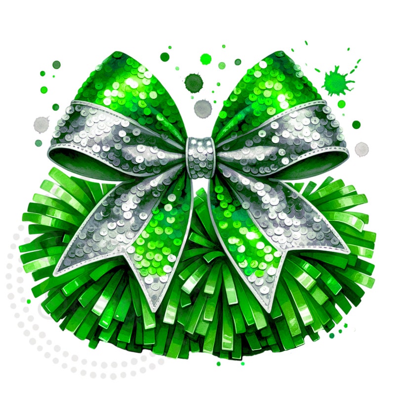 Green Cheer Bow - Etsy
