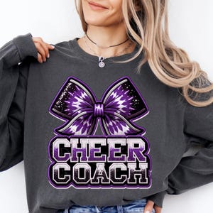 Cheer Coach Purple Bow Sublimation Digital Download PNG Cheerleading ...