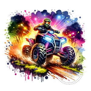 ATV Rider Watercolor Sublimation Digital Download PNG Racing Outdoors ...